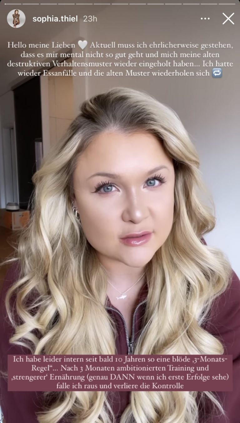 Sophia Thiel spricht über Essstörung: "Meine Dämonen holen mich immer ...